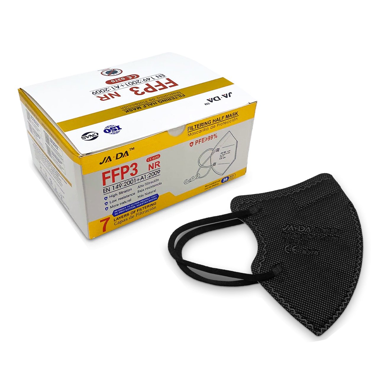 Jada Non Medical 7ply Mask FFP3 NR Black 20 Τεμάχια | Pharm24.gr