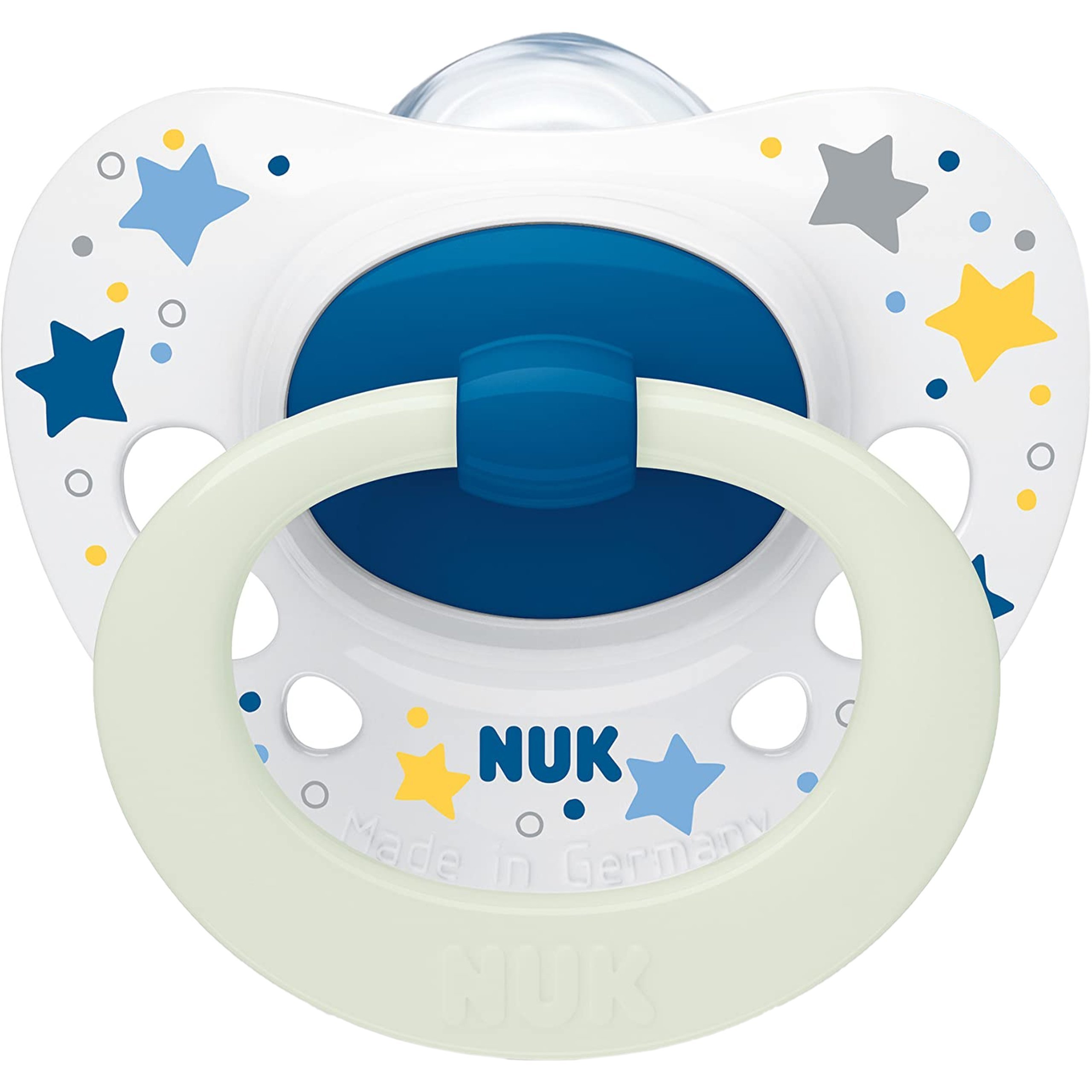 Nuk Signature Night Orthodontic Silicone Soother Λευκό / Μπλε 18-36m 1 ...