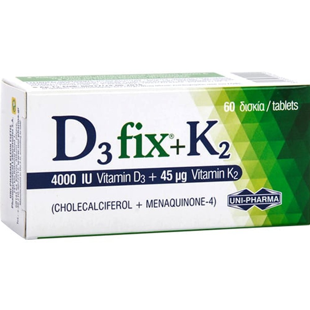 Uni-Pharma D3 Fix 4000iu + K2 45mg, 60tabs | Pharm24.gr